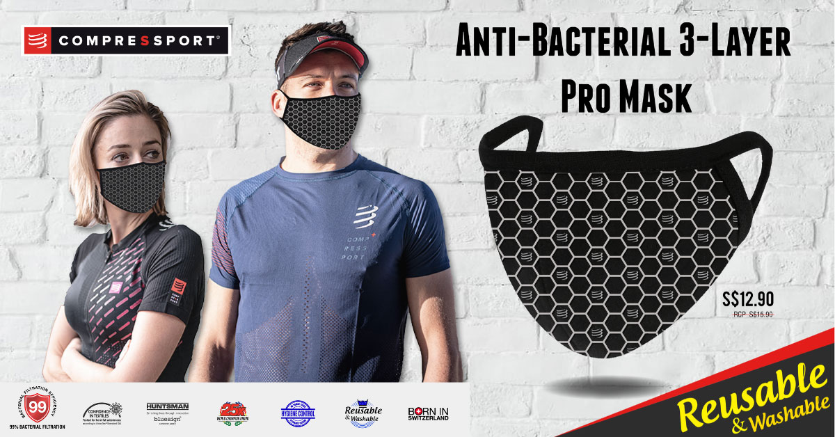Compressport 3-Layer Pro Mask | Connect by JustRunLah!