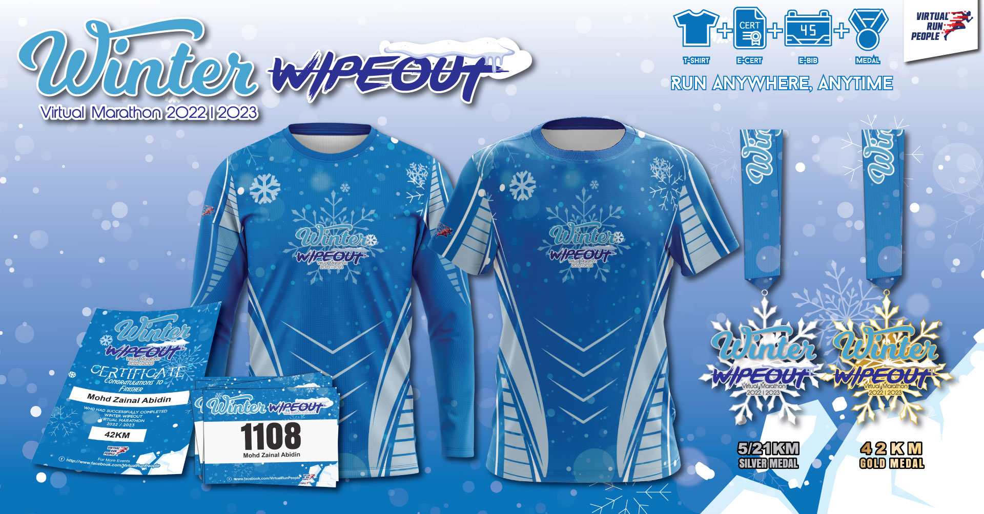 Winter Wipeout Virtual Marathon 2022/2023 | Connect by JustRunLah!