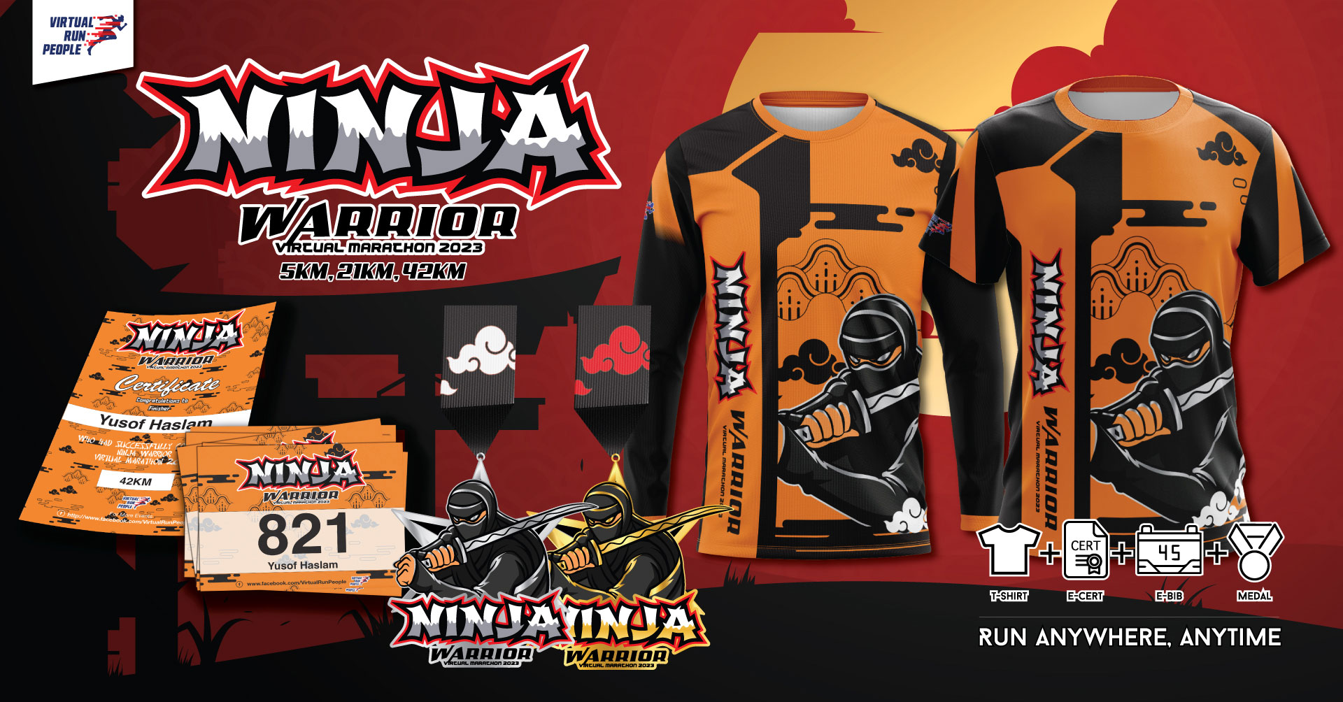 Ninja Warrior Virtual Marathon 2023 | Connect by JustRunLah!
