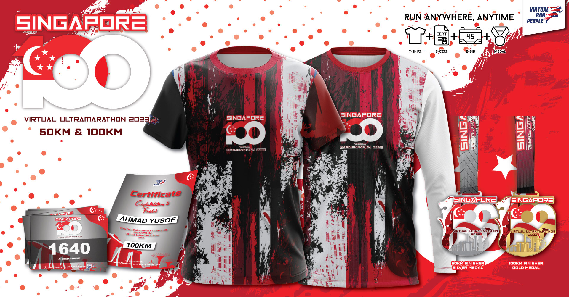 Singapore 100 Virtual UltraMarathon 2023 | Connect by JustRunLah!