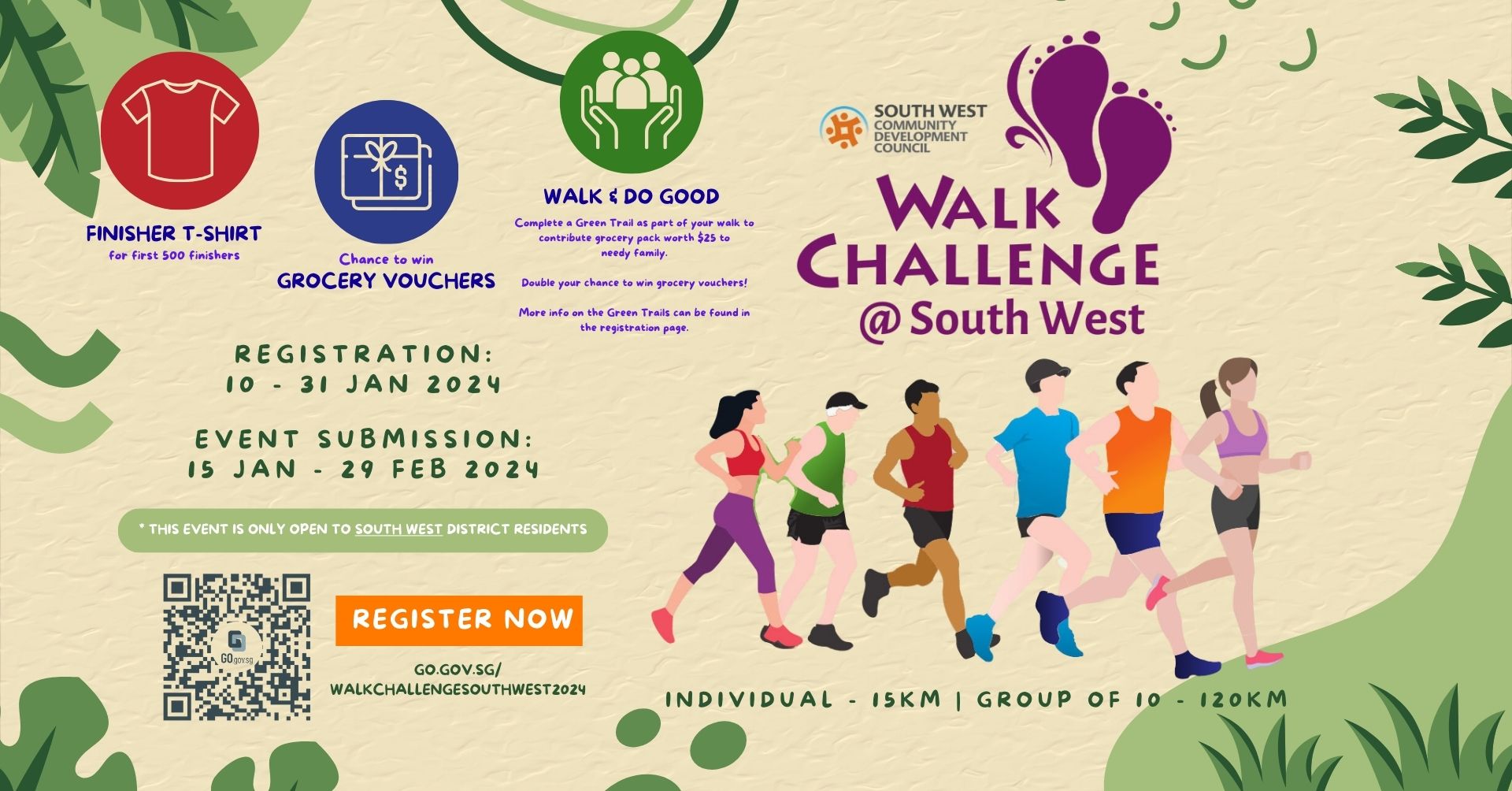 Walk Challenge @ South West 2024 | Connect by JustRunLah!