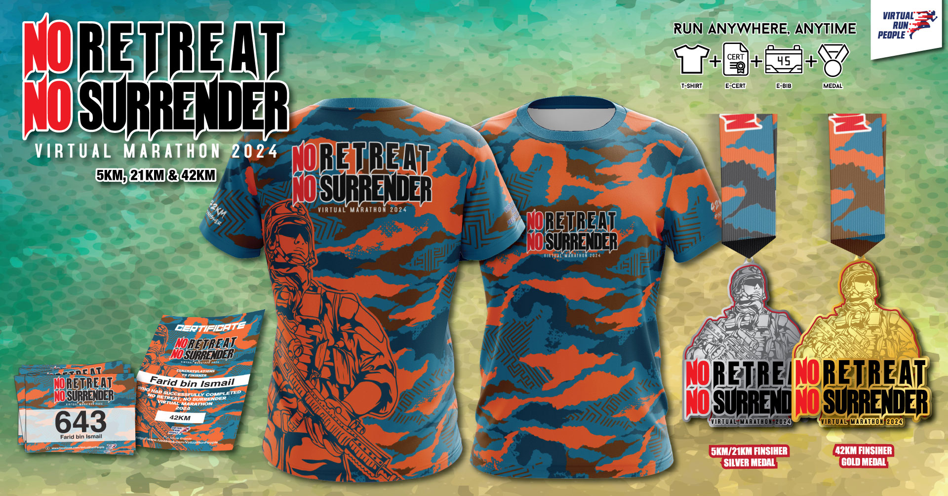 No Retreat No Surrender Virtual Marathon 2024 | Connect by JustRunLah!