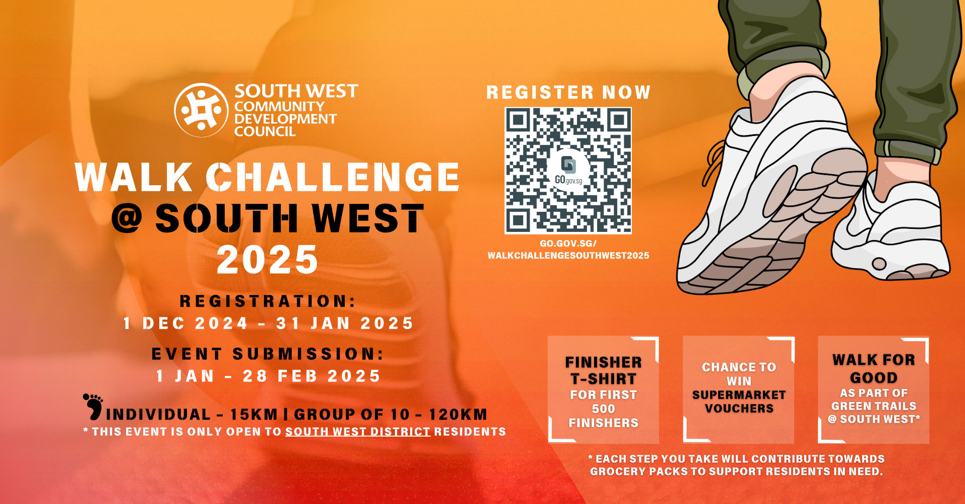 Walk Challenge @ South West 2025 | Connect by JustRunLah!