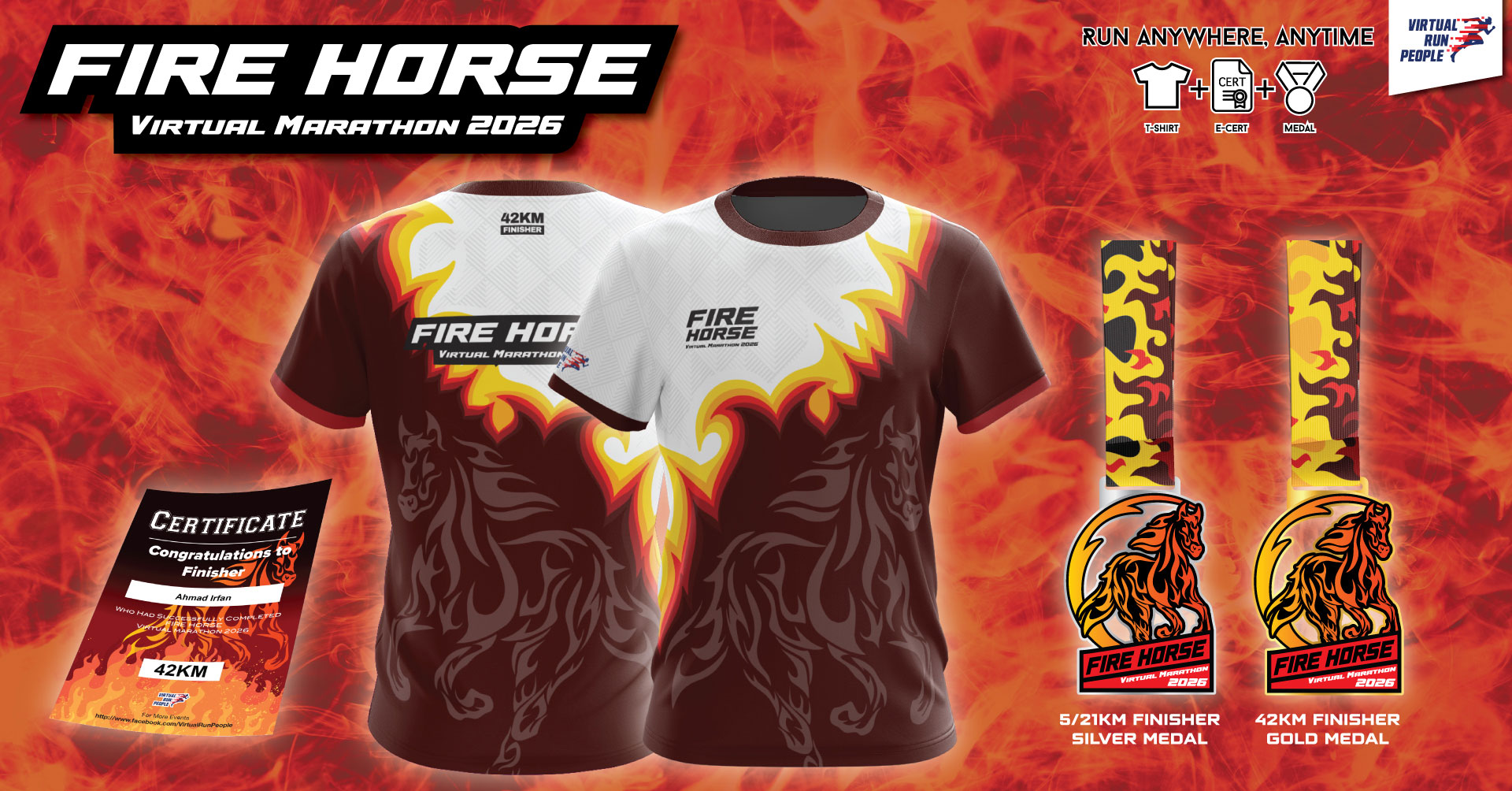 Fire Horse Virtual Marathon 2026 | Connect by JustRunLah!